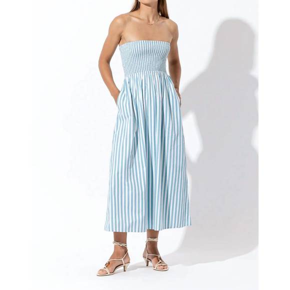 Lusana | Dresses | New Lusana Dion Poplin Midi Dress In Arctic | Poshmark